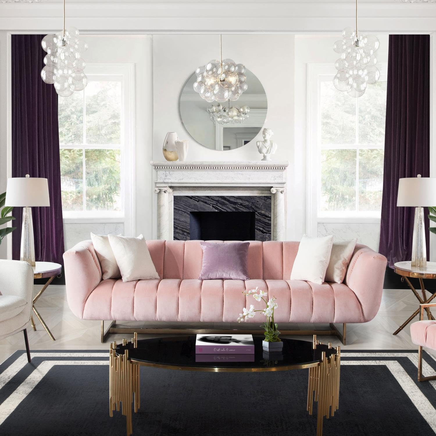 Venus Sofa in Blush Pink