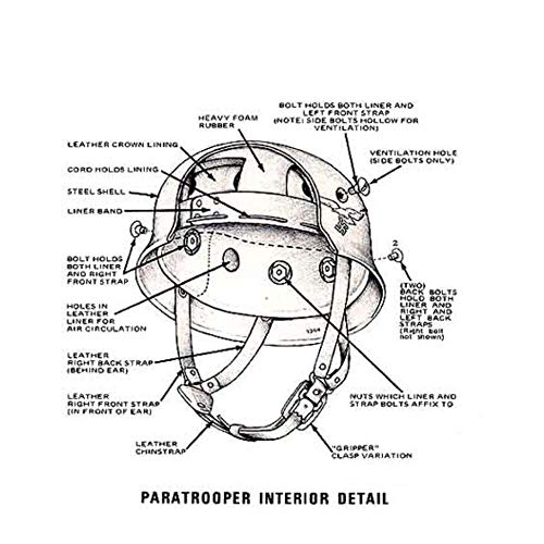 WWII Germany M38 Steel Paratrooper Helmet with Leather Liner Authentic Reproduction of War Time Original German Fallschirmjäger Helmet