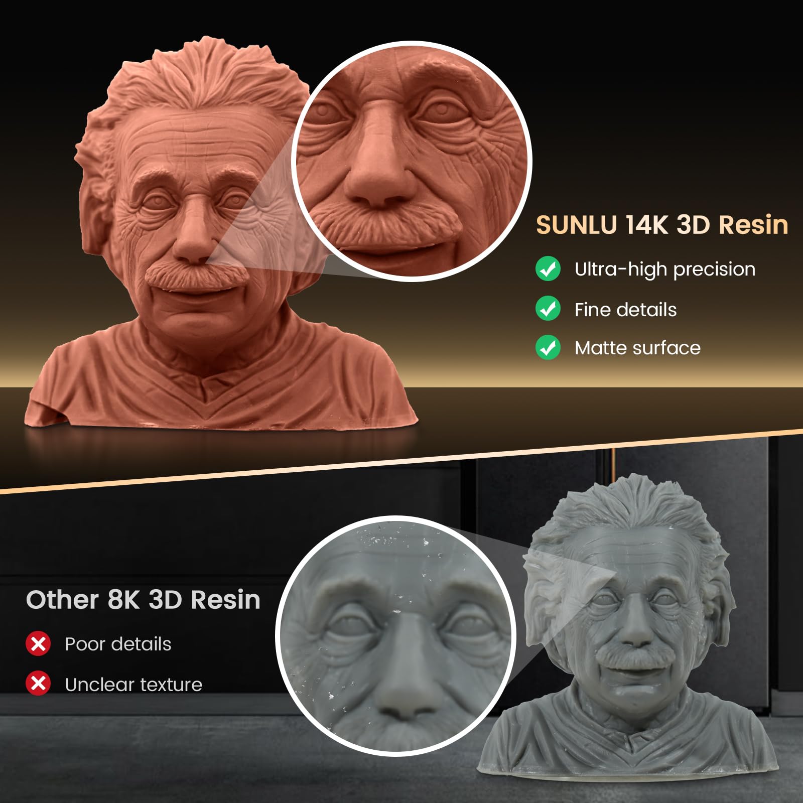 SUNLU 3D Printer Resin, 2000g Standard Photopolymer 405nm UV Curing Resin for 4K/8K LCD/DLP/SLA Resin 3D Printer, 3D Printing Liquid Fast Curing Resin, High Precision, Low Shrinkage, 2KG, Grey