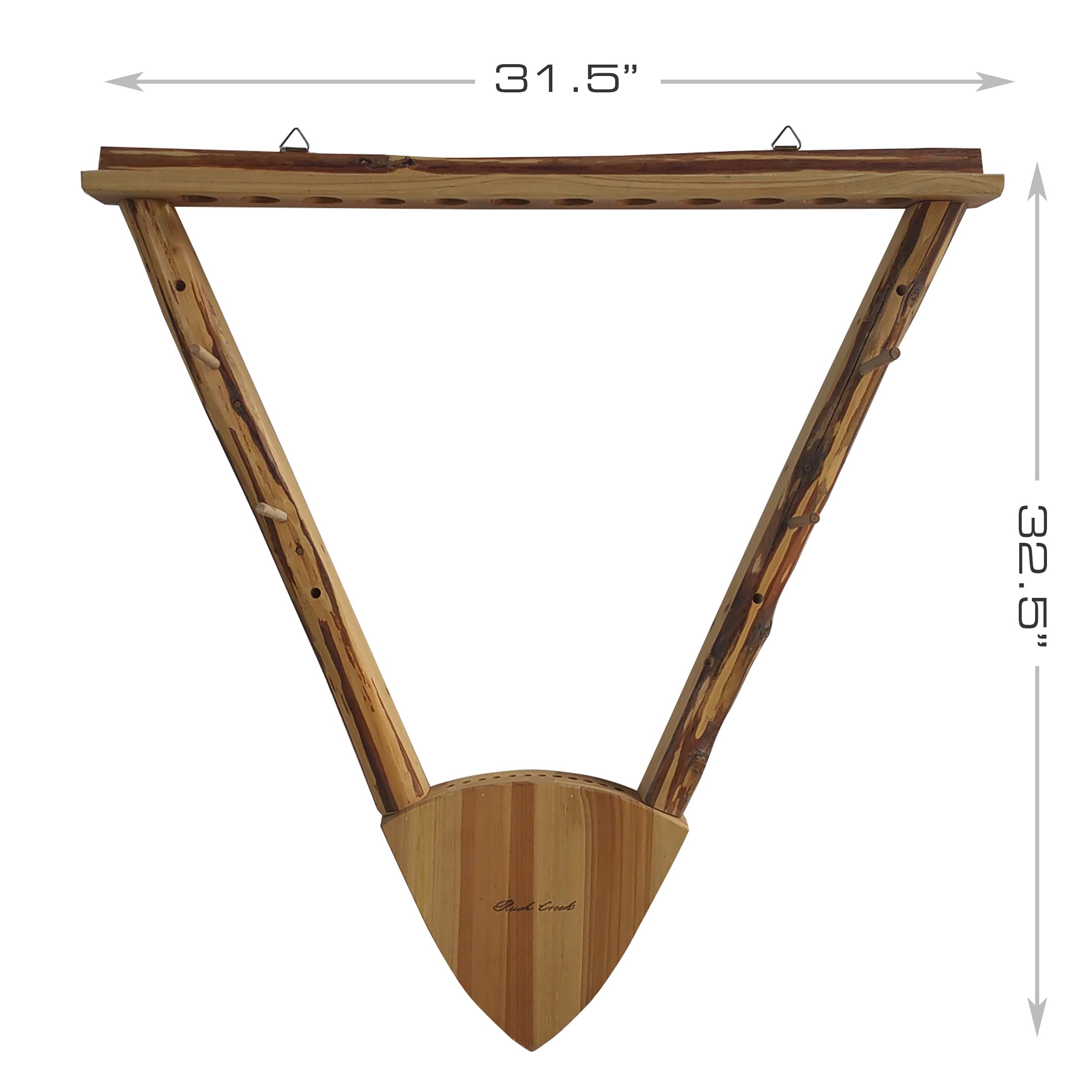 Rush Creek Creations Rustic 2 Compound Bow - 12 Arrow Wall Storage Rack - 5 Minute Assembly - Handcrafted , 31.5β L x 5β W x 32.75β H