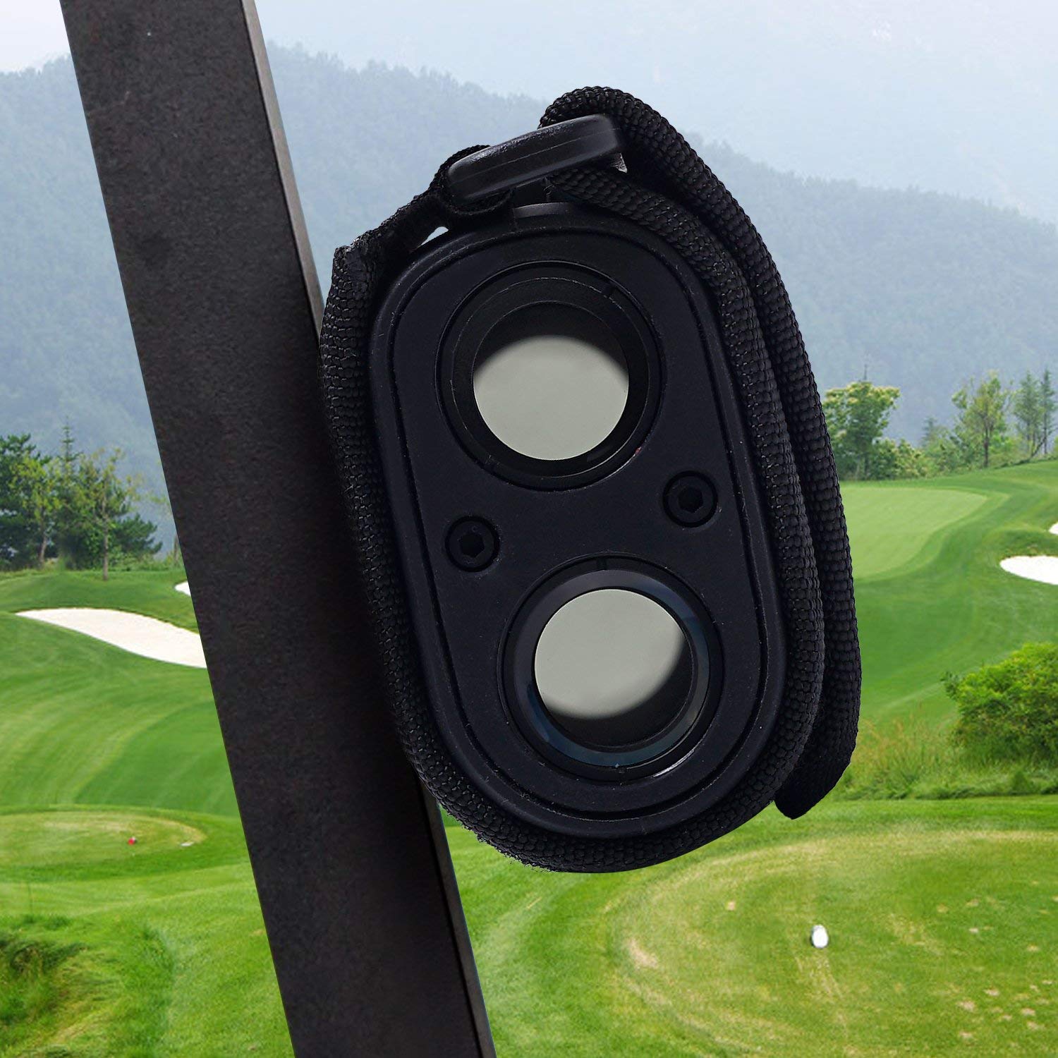 Pytoss Magnetic Rangefinder Strap | Golf Cart Accessories | Range Finder Case | Black