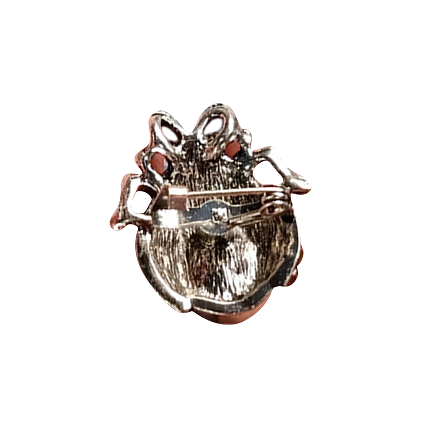 ZHENGFEN Vintage Red Crystal Rhinestone Ladybug Beetle Brooch Pin Red Stone Beetle Bug Jewelry Accessory 2.2x2.6cm