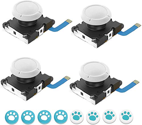 Veanic 4-Pack White Replacement Joystick Analog Thumbstick Part for Switch Lite & Switch Joy-Con Controller