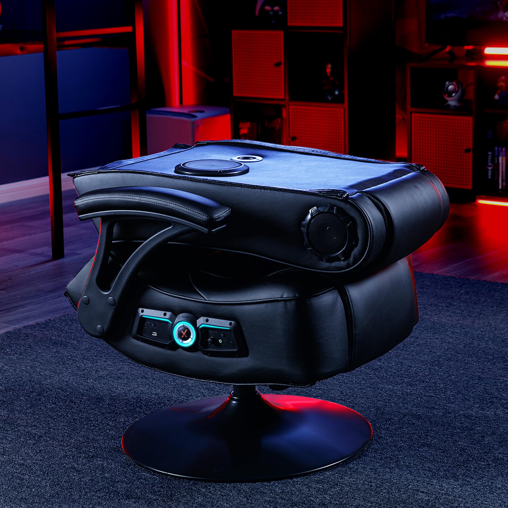 X Rocker PC Office Computer Gaming Chair Mammoth 2.1 BT Pedestal, 32.28" x 25.98" x 41.34", Black