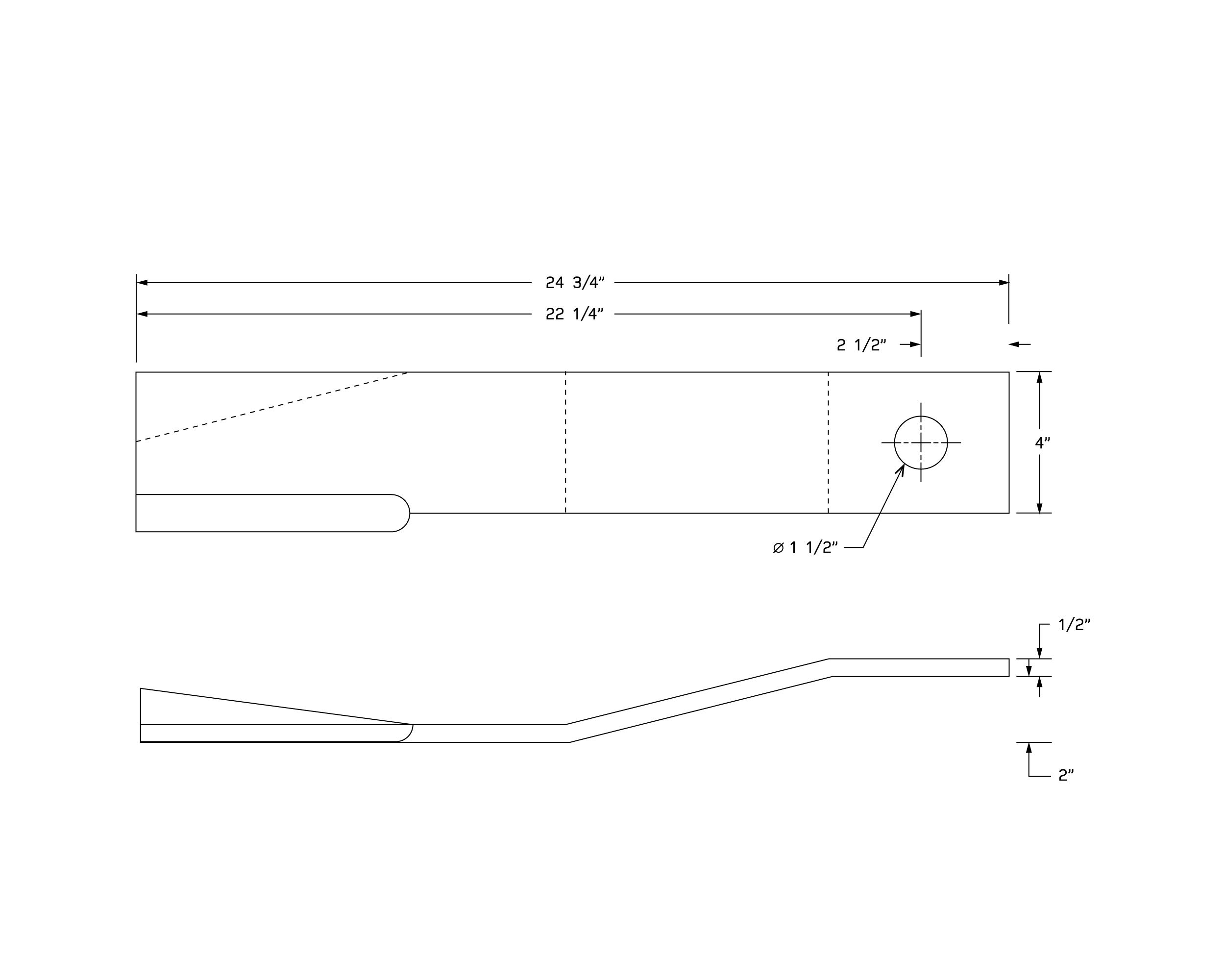 Replacement Bush Hog Rotary Cutter Blades – Part Number 7555, 24’’x3/4’’ Rancher Supply Blades and Compatible Rotary Replacement Blades for Brush Mowers (2 Blade Set)