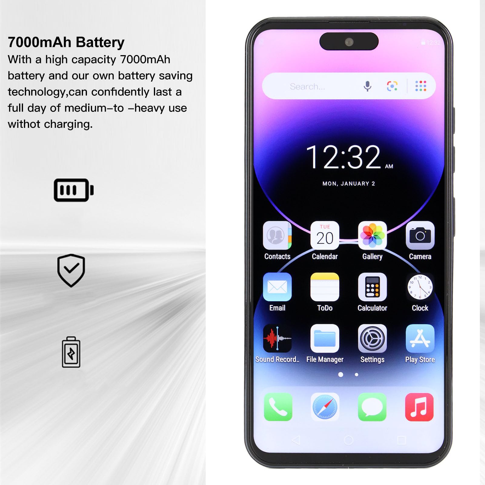 PRO4G Smartphone Unlocked, 6.6in FHD Cell Phone 8GB RAM 256GB ROM for13, Smartphone Dual SIM (US Plug)