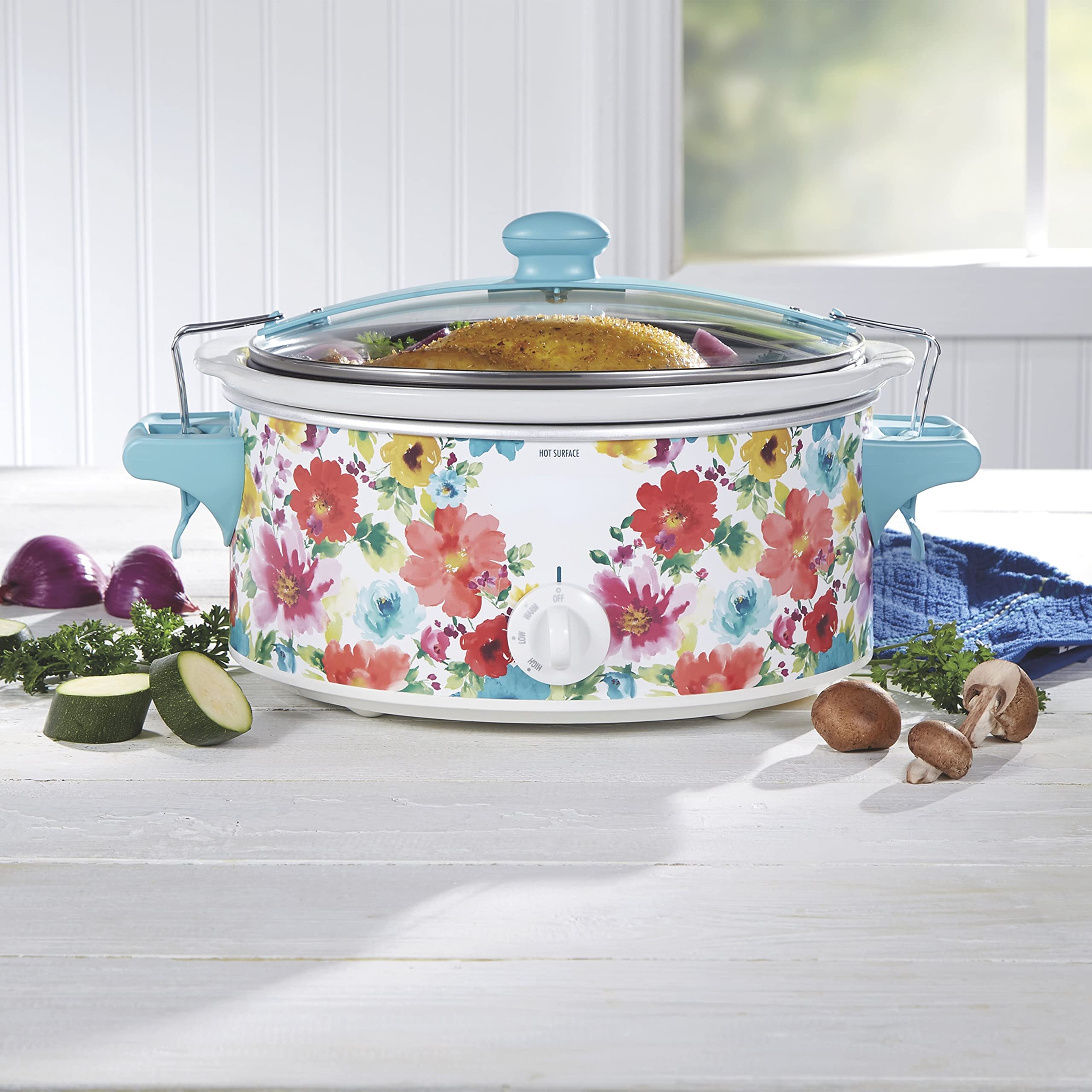 The Pioneer Woman Breezy Blossom 6 Quart Portable Slow Cooker, 33062