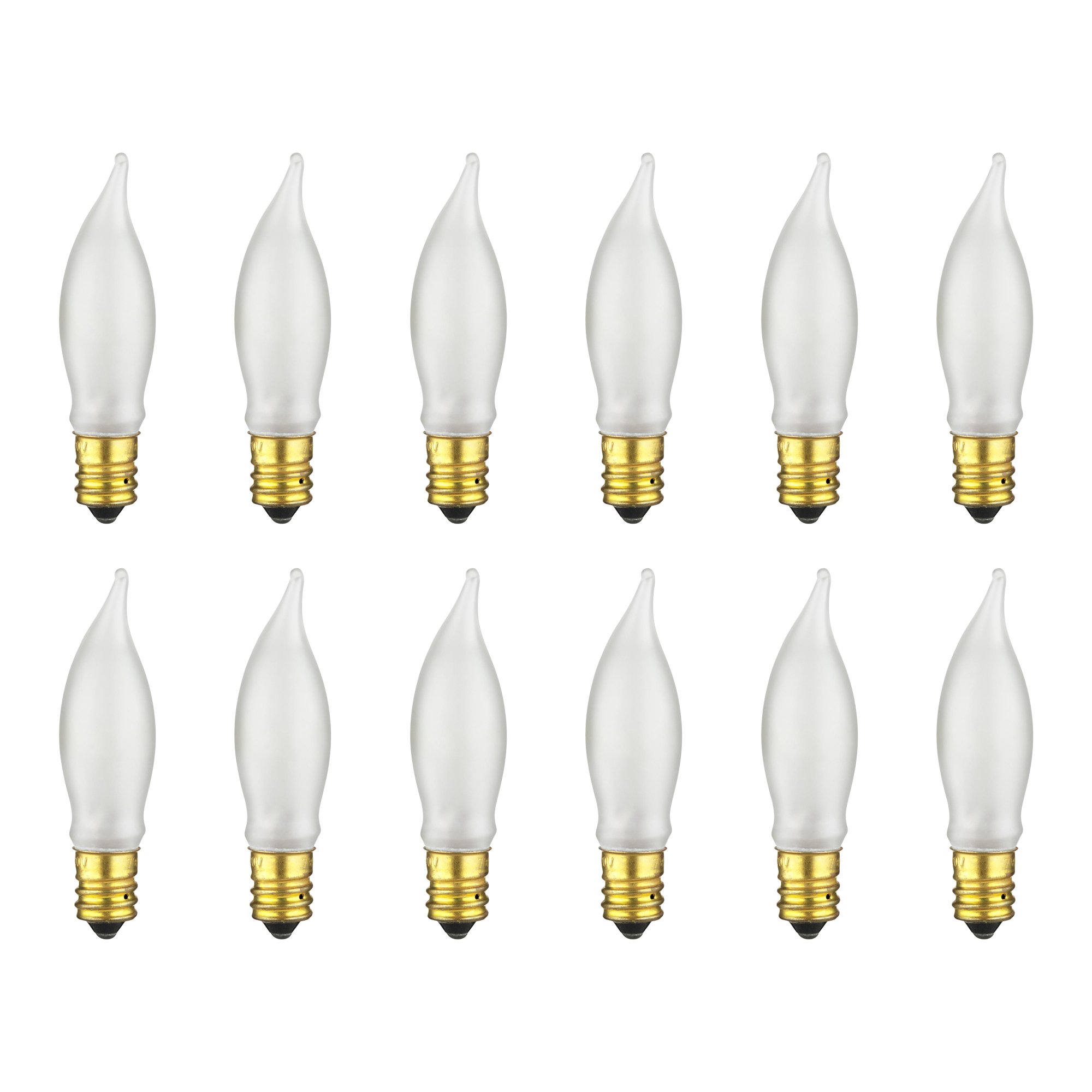Sunlite Incandescent 10 Watt Petite Chandelier 55 Lumens Frost Light Bulb 12 Pack