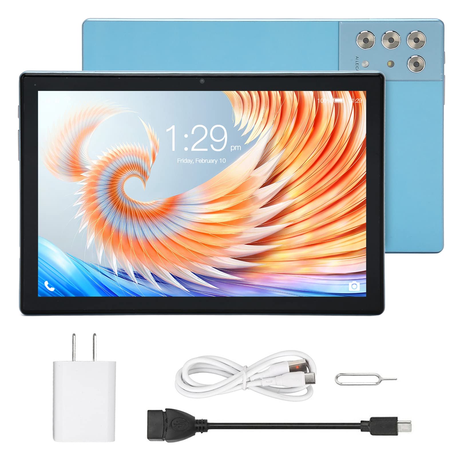 Yoidesu 10.1 Inch Tablet for Android 12, Octa Core CPU, 8GB RAM 256GB ROM 7000mAh, BT5.0, 1080 FHD, Gravity Sensing, GPS, Glonass, Front 800W, Rear 1600W Camera, 5 Point Touch, Sky Blue