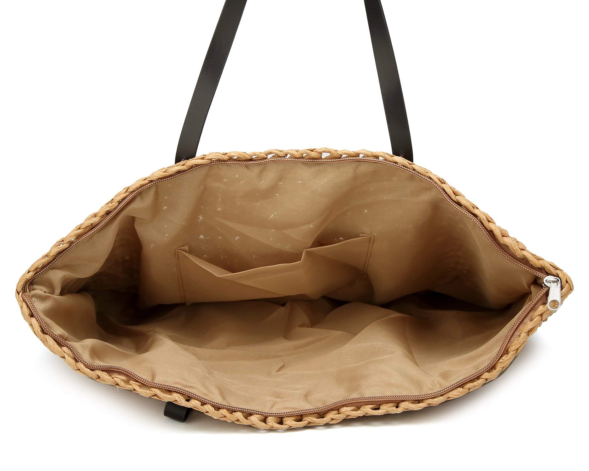 Straw Bag Classic Concise Handbag Shoulder Bag Exquisite Handwoven Retro Tote Bags for Beach Travel and Daily Use
