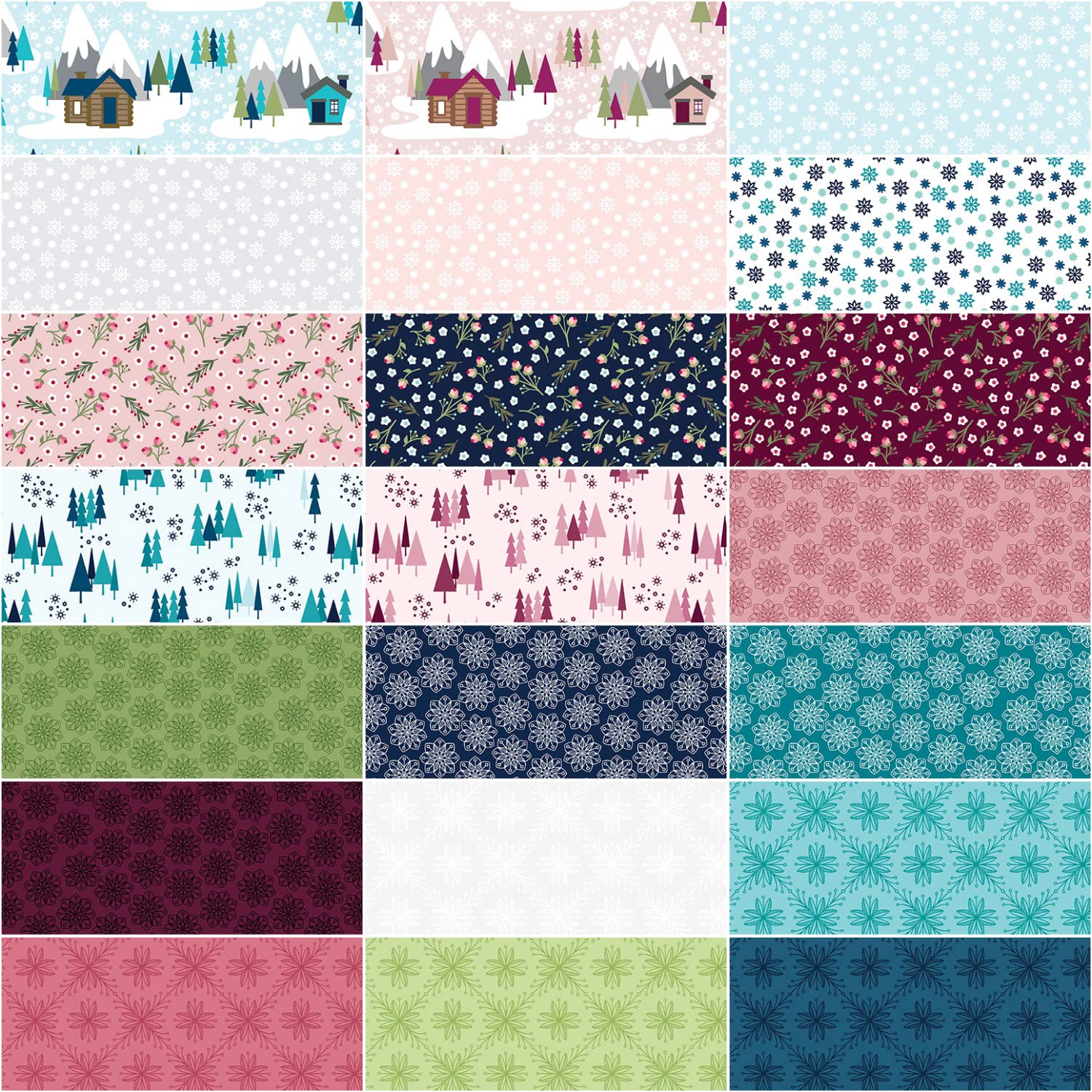 Shelley Cavanna Alpine Valley 5X5 Pack 42 5-inch Squares Charm Pack Benartex