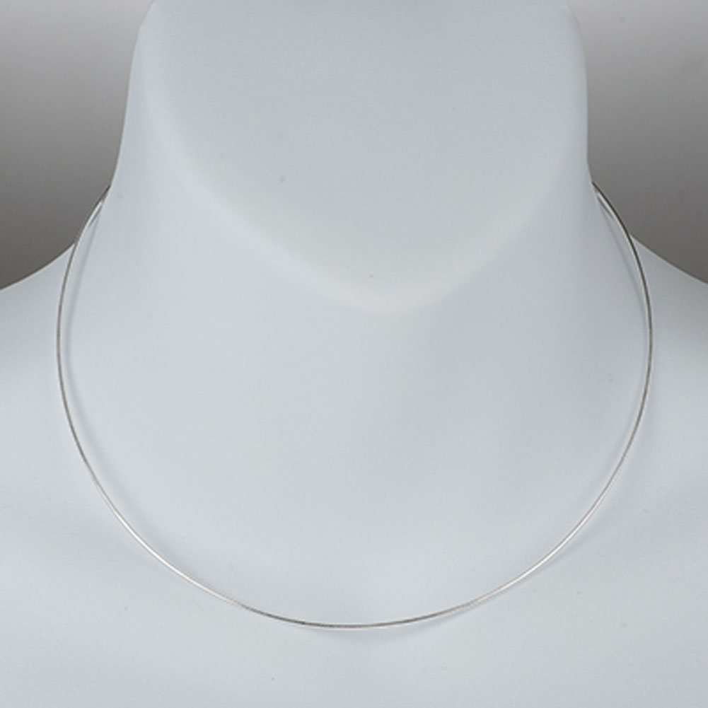 Sterling Silver Round Omega Snake Chain 1.3mm Solid 925 Italy Wire Necklace 16"