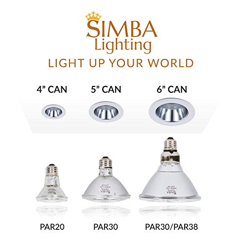 Simba Lighting Halogen PAR20 Light Bulb 39W 39PAR20/FL 30deg Spotlight Dimmable (6-Pack) for Indoor Recessed Can, Range Hood and Outdoor PAR 20, 120V E26 Base, 50W Replacement, 2700K Warm White