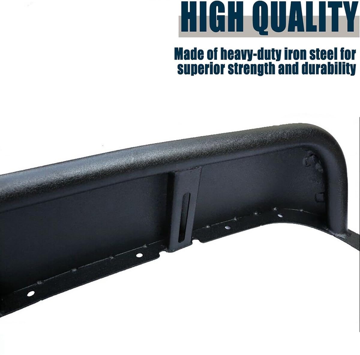 SUPERDRIVE Flat Front&Rear Tubular Fender Flares EXCL.LED Lights Mud Guards Compatible with 2007-2018 Jeep Wrangler JK&JKU 2/4 Door, 4 PCS Heavy Duty Solid Steel Textured Black Off-Road Liner Set