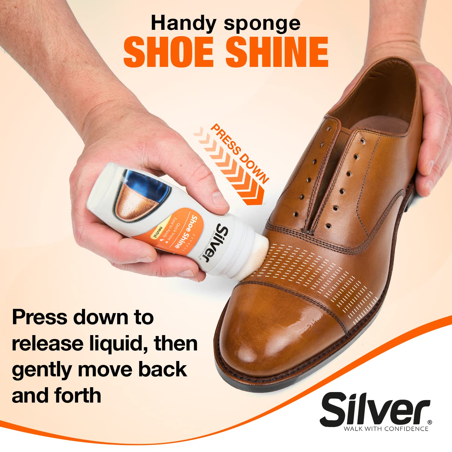 Silver Liquid Instant Shoe Shine Polish for Shoes, Boots & More - 75mL(Neutral)
