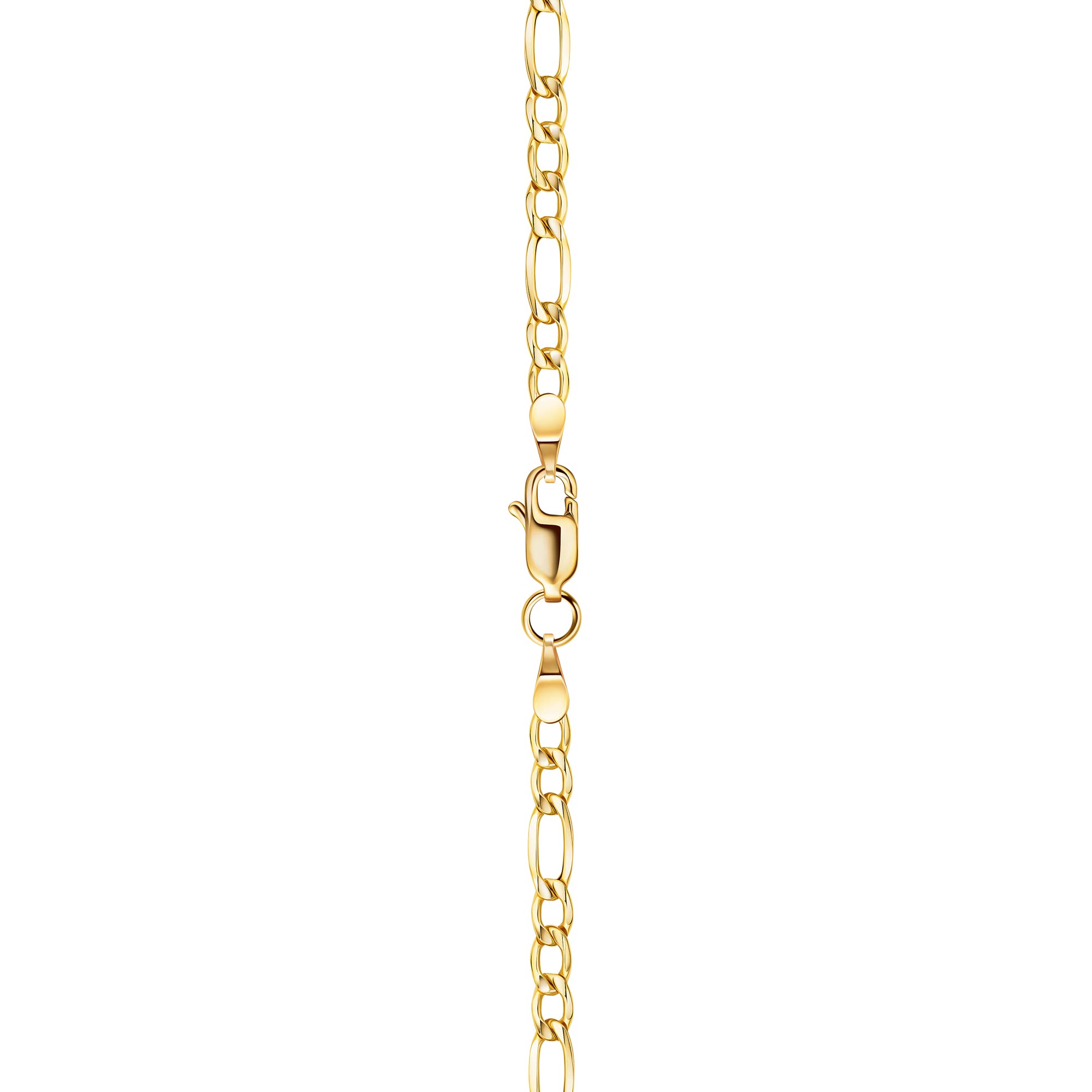 PORI JEWELERS 10K Gold 3MM Figaro 3+1 Link Chain Necklace (3MM, Yellow, 24)