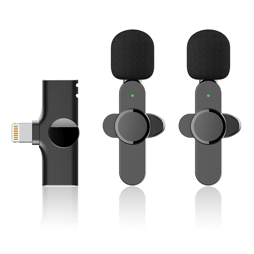 The Gavi Team Wireless Lapel Microphone with Two Microphones iPhone Connectivity - Perfect for Multiple Member podcasts & Live Streams - Plug & Play - No App Needed,Charger & Compact Bag Included
