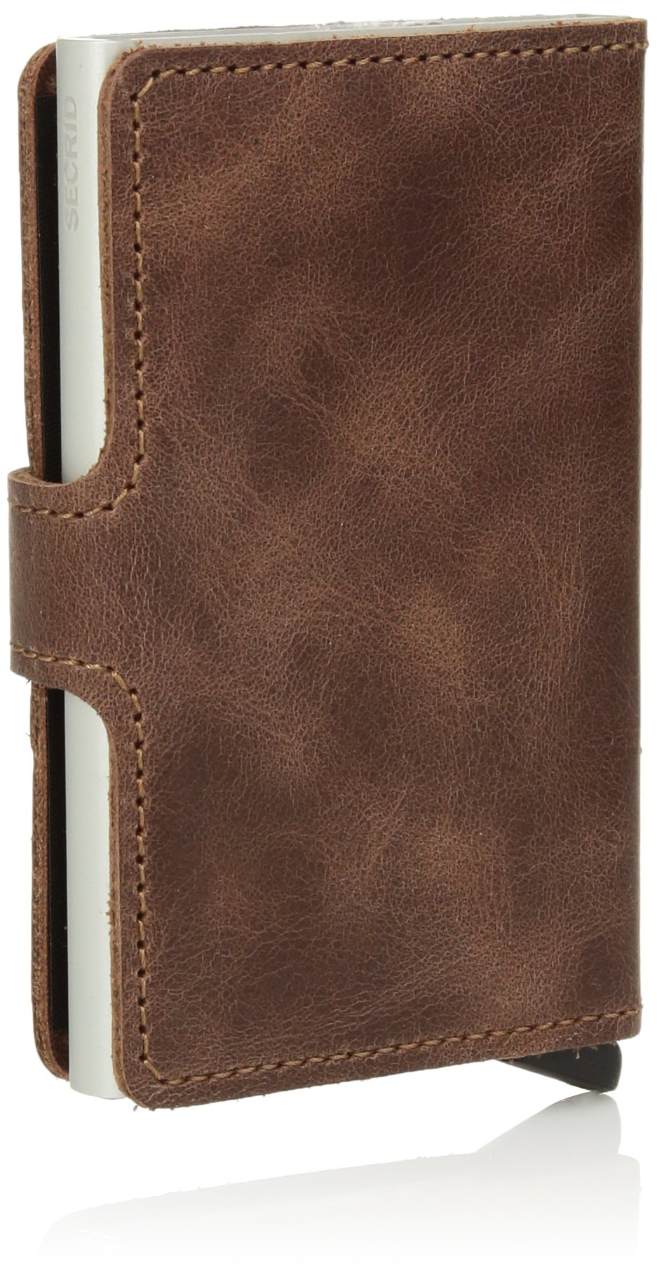 Secrid Men Mini Wallet Genuine Leather Vintage RFID Safe Card Case for max 12 cards 16mm slim Light Brown