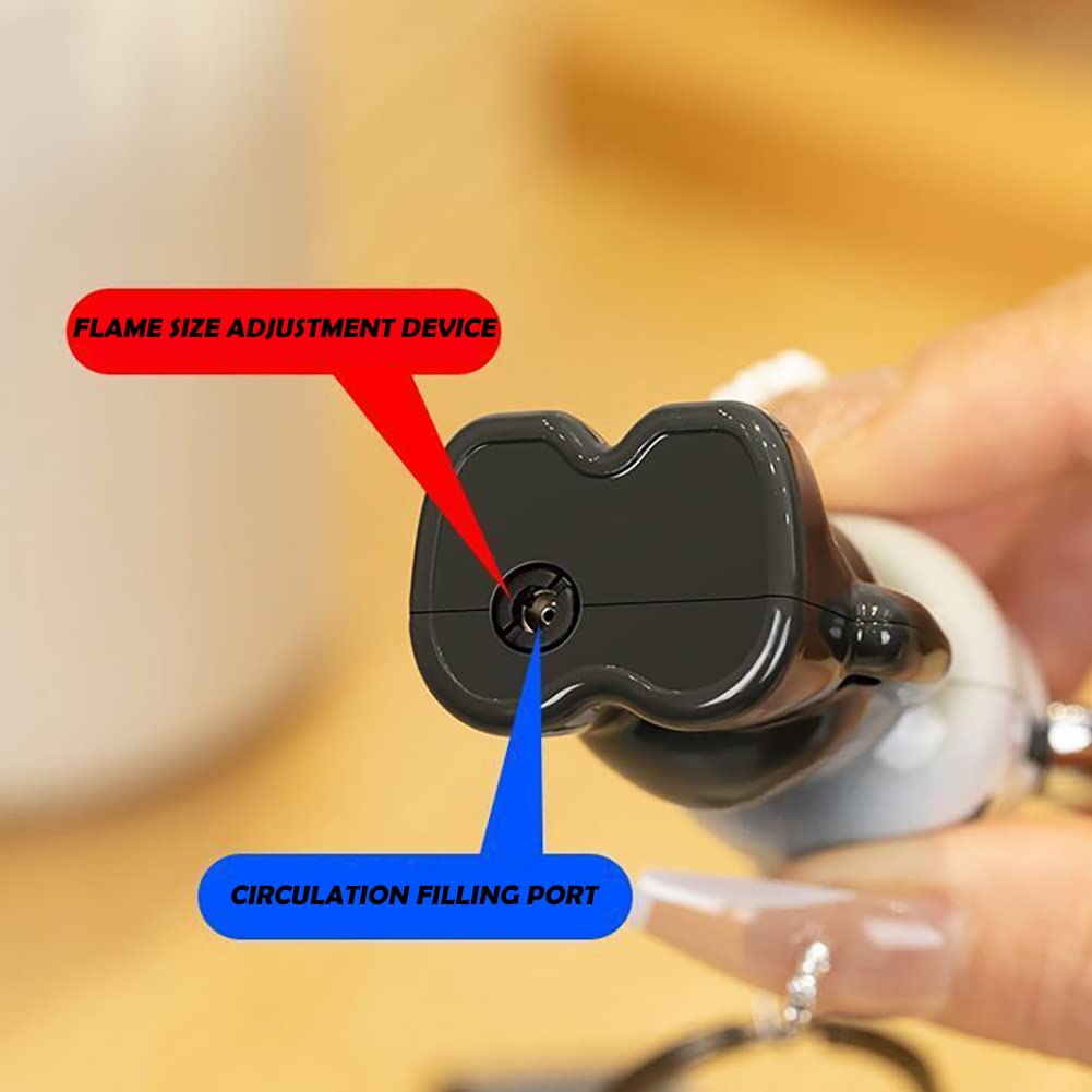 SIMBAE Cute Cartoon Cool Lighter, Windproof Straight Punch Lighter, Compact and Portable with A Key Ring, Suitable for Women and Men to Use (No Gas) (blx-huanglan)