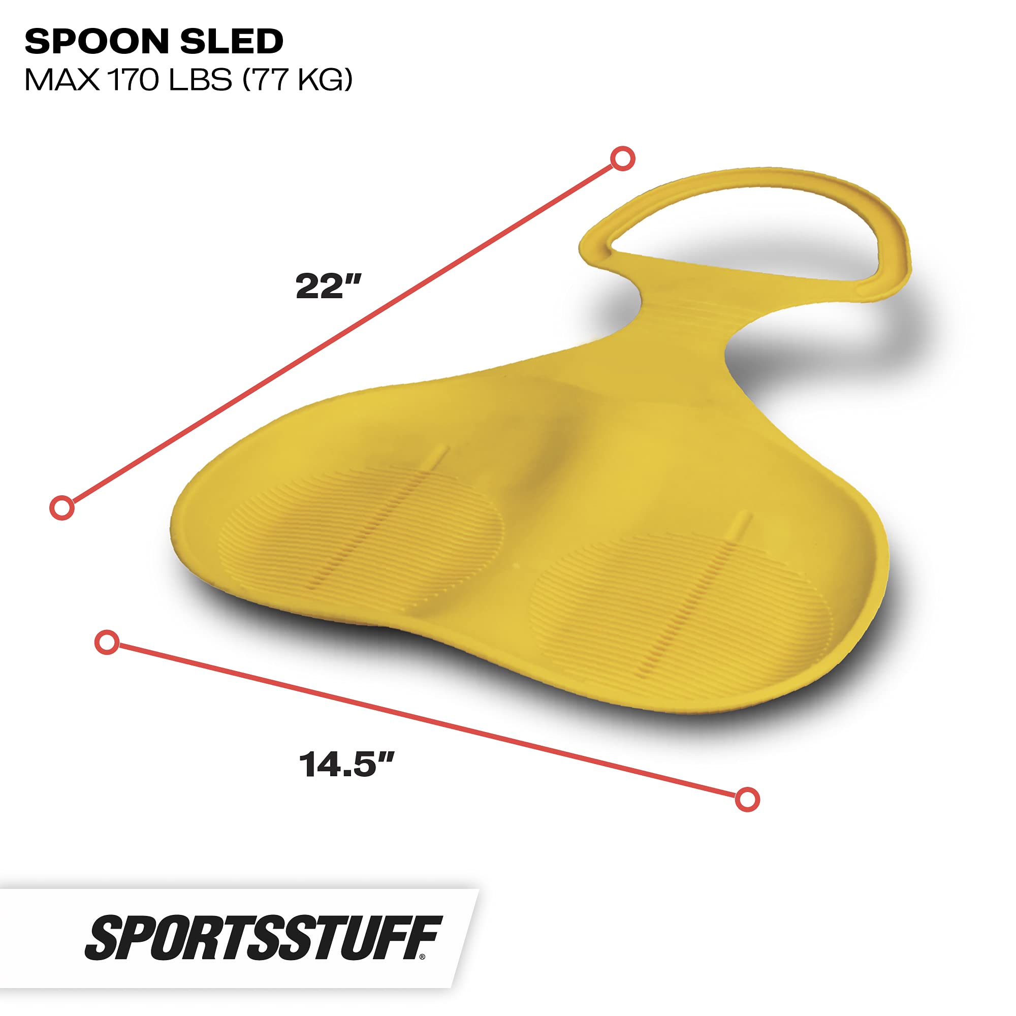 Sportsstuff Spoon Sled, Plastic Single Rider Sit-On Sled