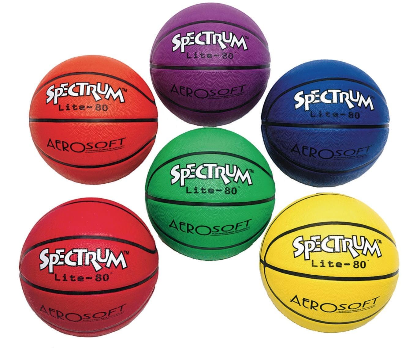 S&S Worldwide Spectrum™ Lite-80™ Rubber Basketball, Intermediate (Pack of 6)