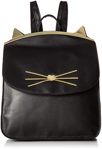 T-Shirt & Jeans Womens Back Pack with Cat Ears Frame, black