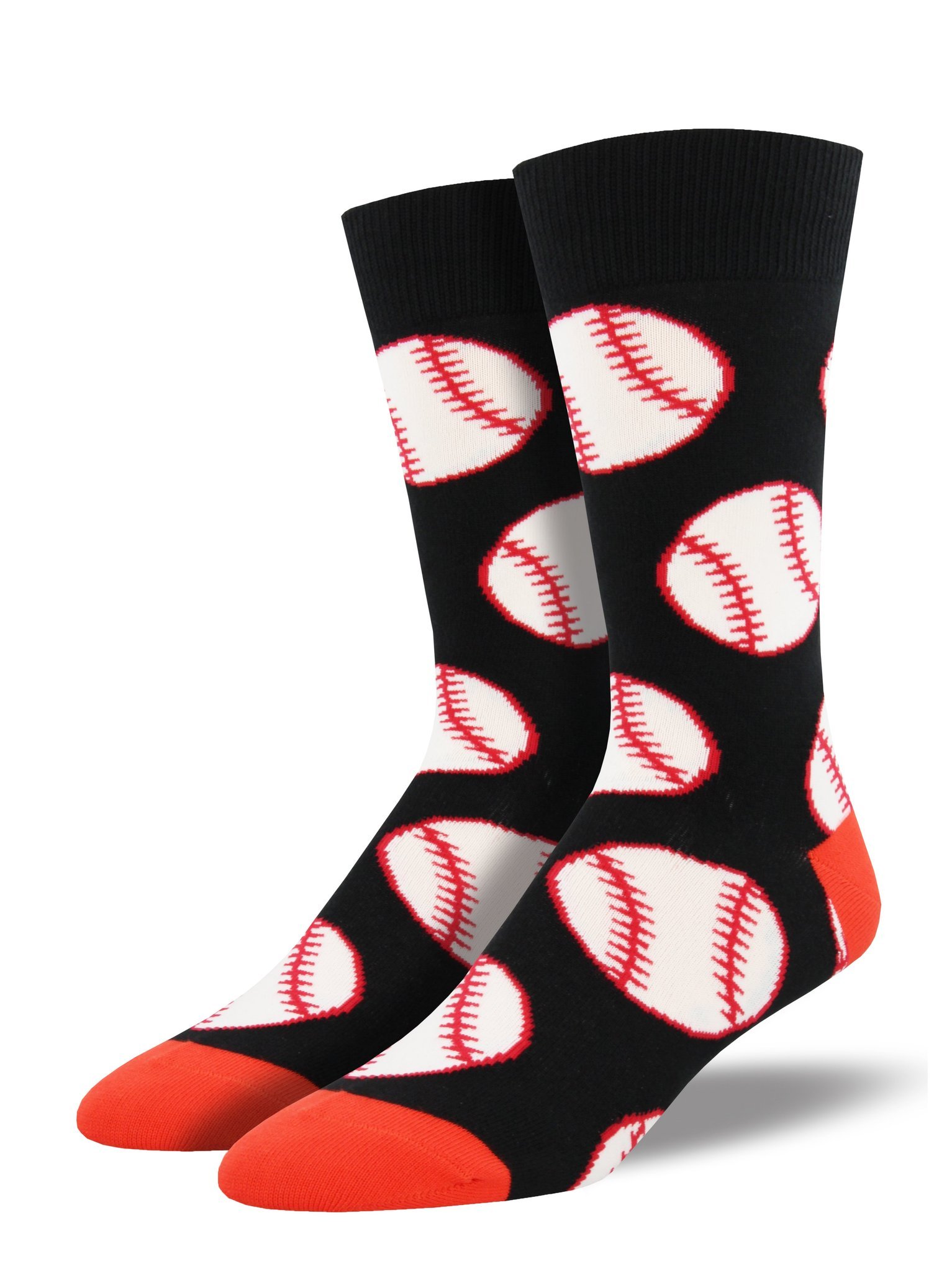 Socksmith Mens' Novelty Crew Socks "Out to the Ballgame" (Black), One Size