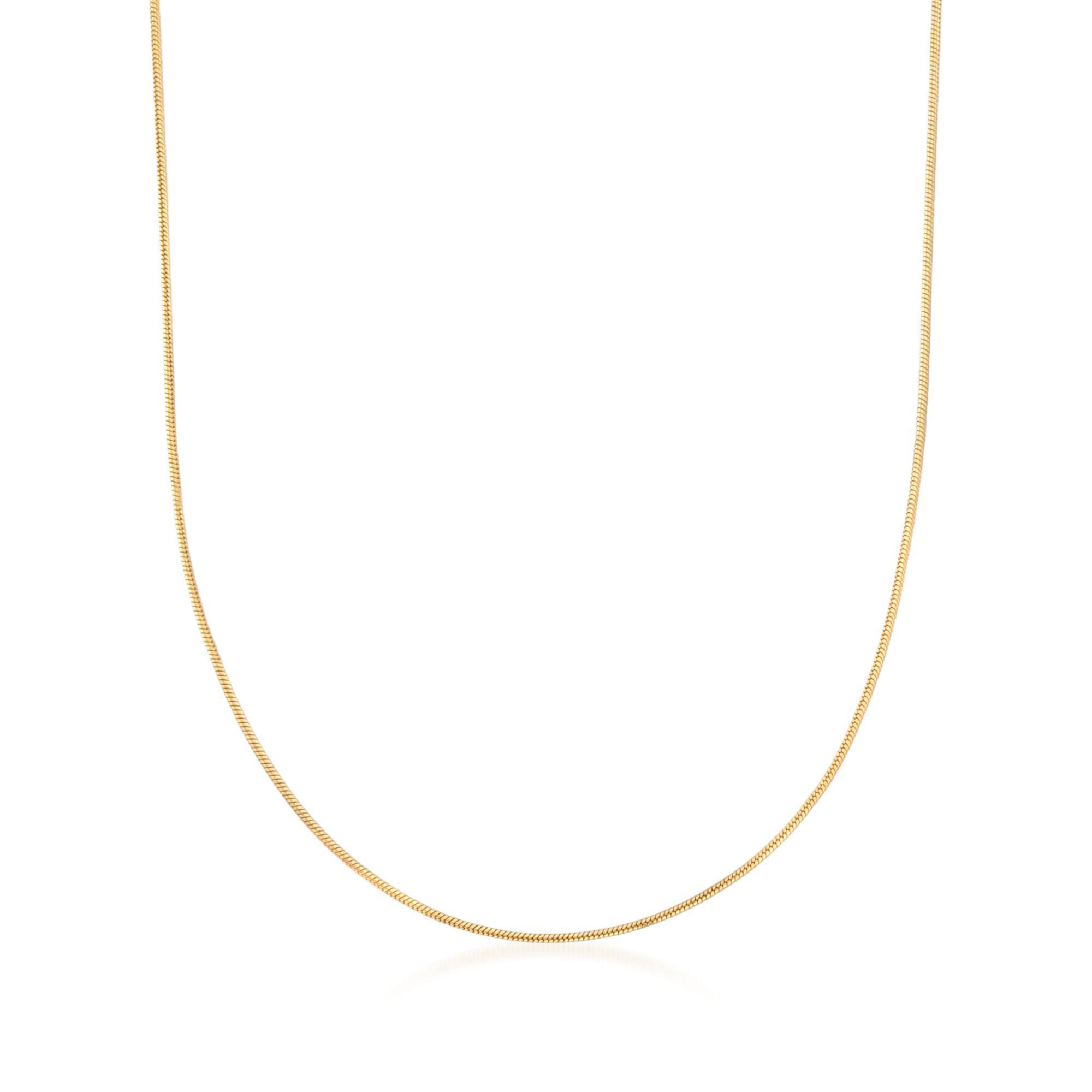 Ross-Simons Italian 1mm 18kt Gold Over Sterling Adjustable Snake-Chain Necklace