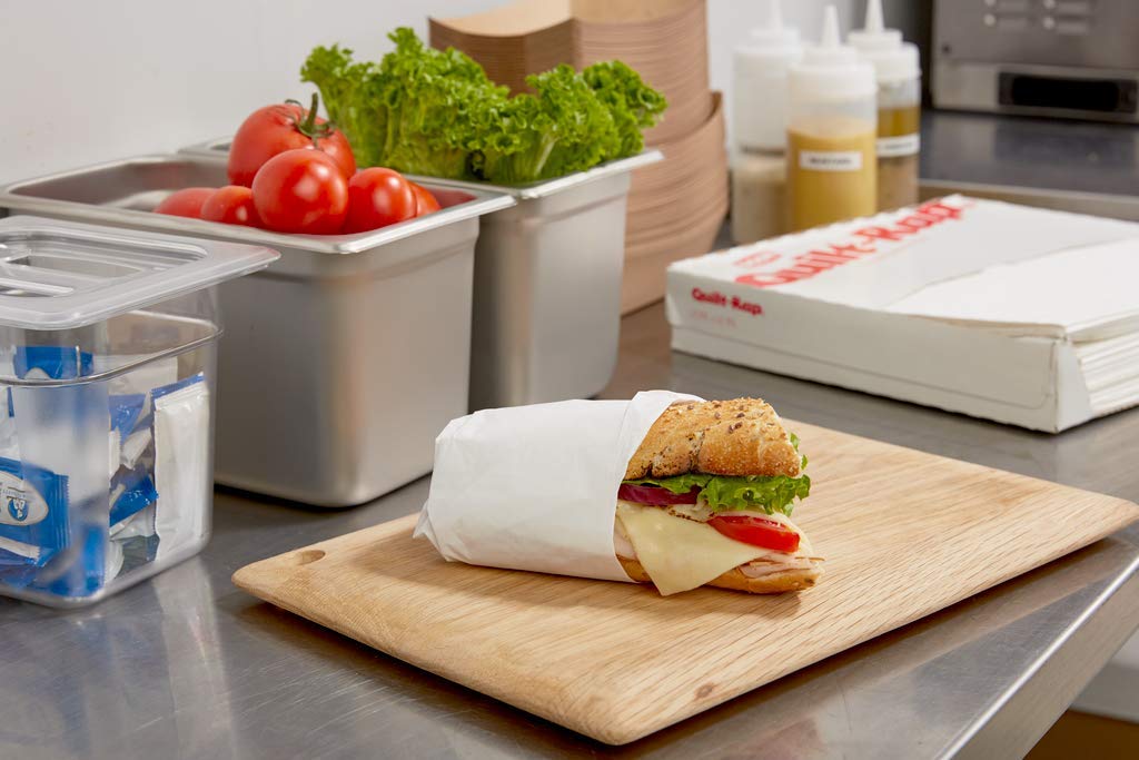 Quik-Rap, LQ1212PL, White, Insulated Sandwich Paper, 12" Length x 12" Width by GP PRO (Georgia-Pacific) (Case of 5 Packs, 500 Per Pack)
