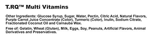 T.RQ Adult Multivitamins Gummy Supplement, Lemon/Orange/Cherry, 60 Count