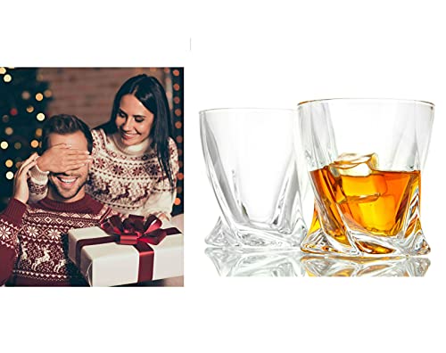 Whiskey Glasses set of 6 Crystal Old Fashioned Rock Glass Scotch Bourbon and Spirits 10 Ounce Liqueur Tumbler Thick Weighted