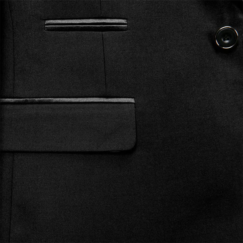 Suits for Men Slim Fit 3 Piece Tuxedo One Button Blazer Business Wedding Party Prom(Jacket Vest Pants) Black