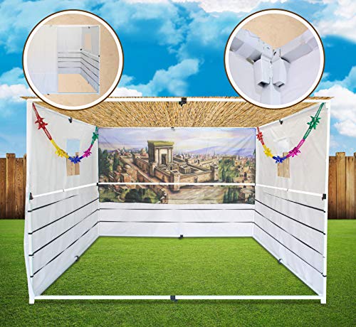 Sukkot Hadar Telescopic Sukkah Adjustable Size - 8x10 Foot - Portable, Adjustable + Plus Carry Bag (Up to 8x10)