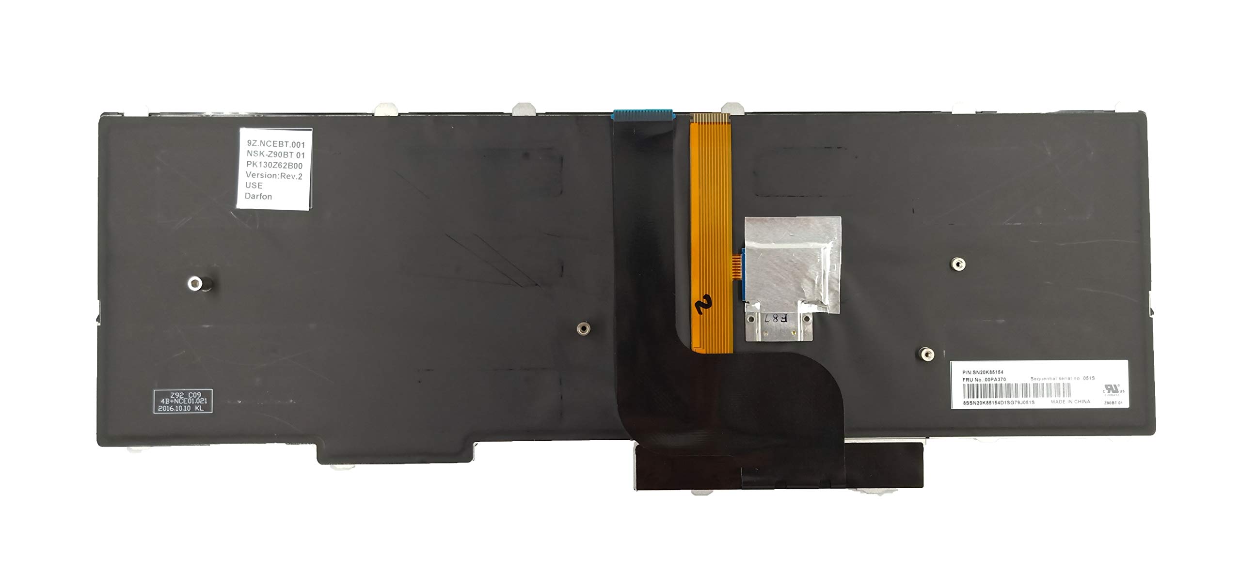 Replacement Keyboard Compatible with Thinkpad P50 P51 P70 Laptop with Backlit US Layout P/N: 00PA288 SN20K85114