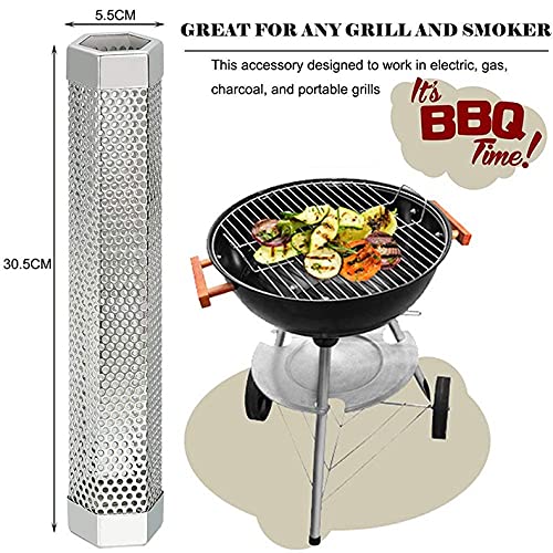 Stainless Steel Cold Smoke Box BBQ Grill Accessories Wooden Chips Smoker Mesh Generator Box Outdoor (Size : Triangle)