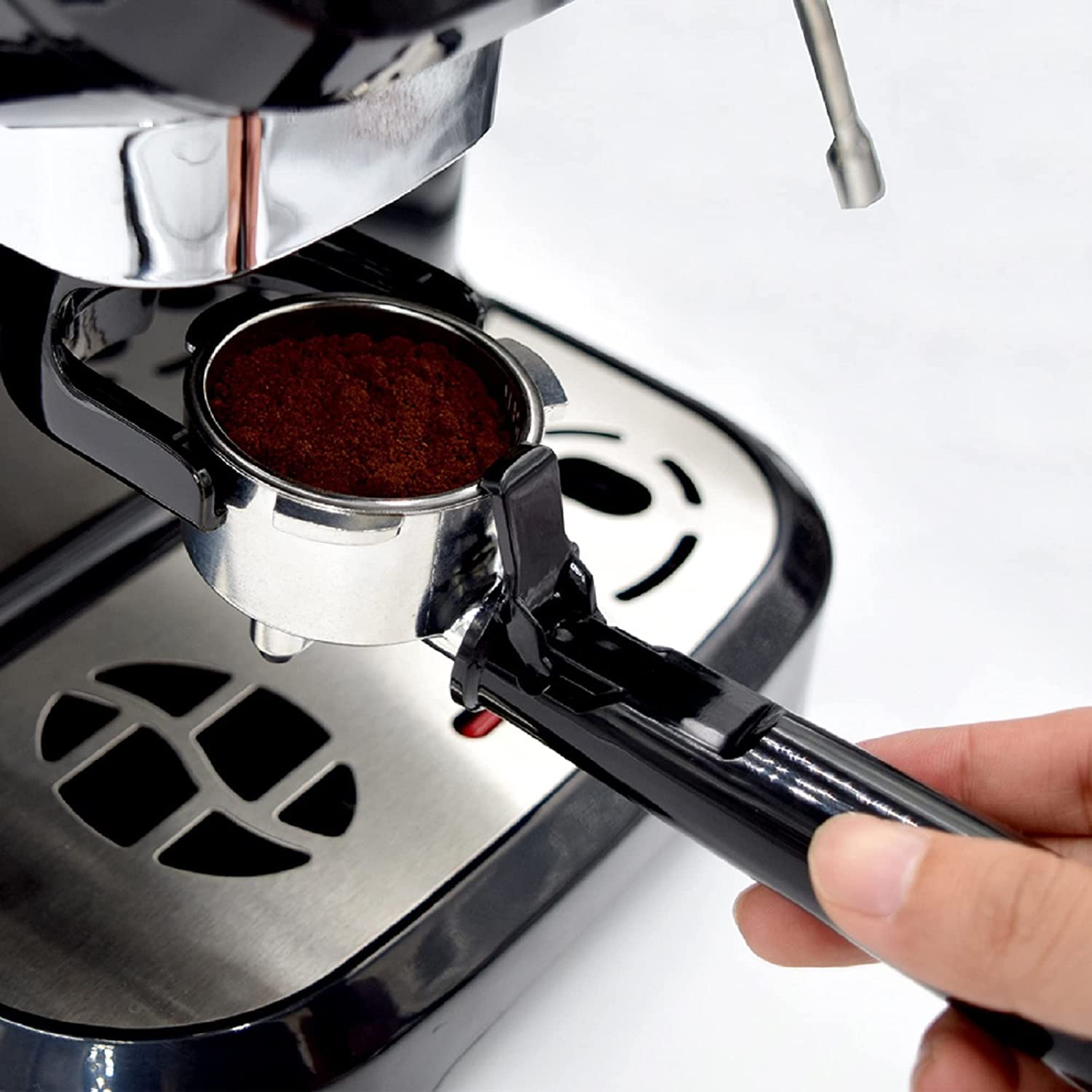 Trustmade Premium Espresso Machine Coffee Maker with Milk Frother, Coffee Grinder, Commercial Coffee Maker Automatic Stainless Steel, Removable Parts for Easy Cleaning,15 Bar