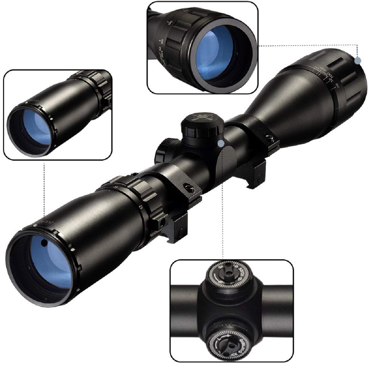 Sonicking Tactical Rifle Scope with 20mm Mounts (3-9X40 AO)