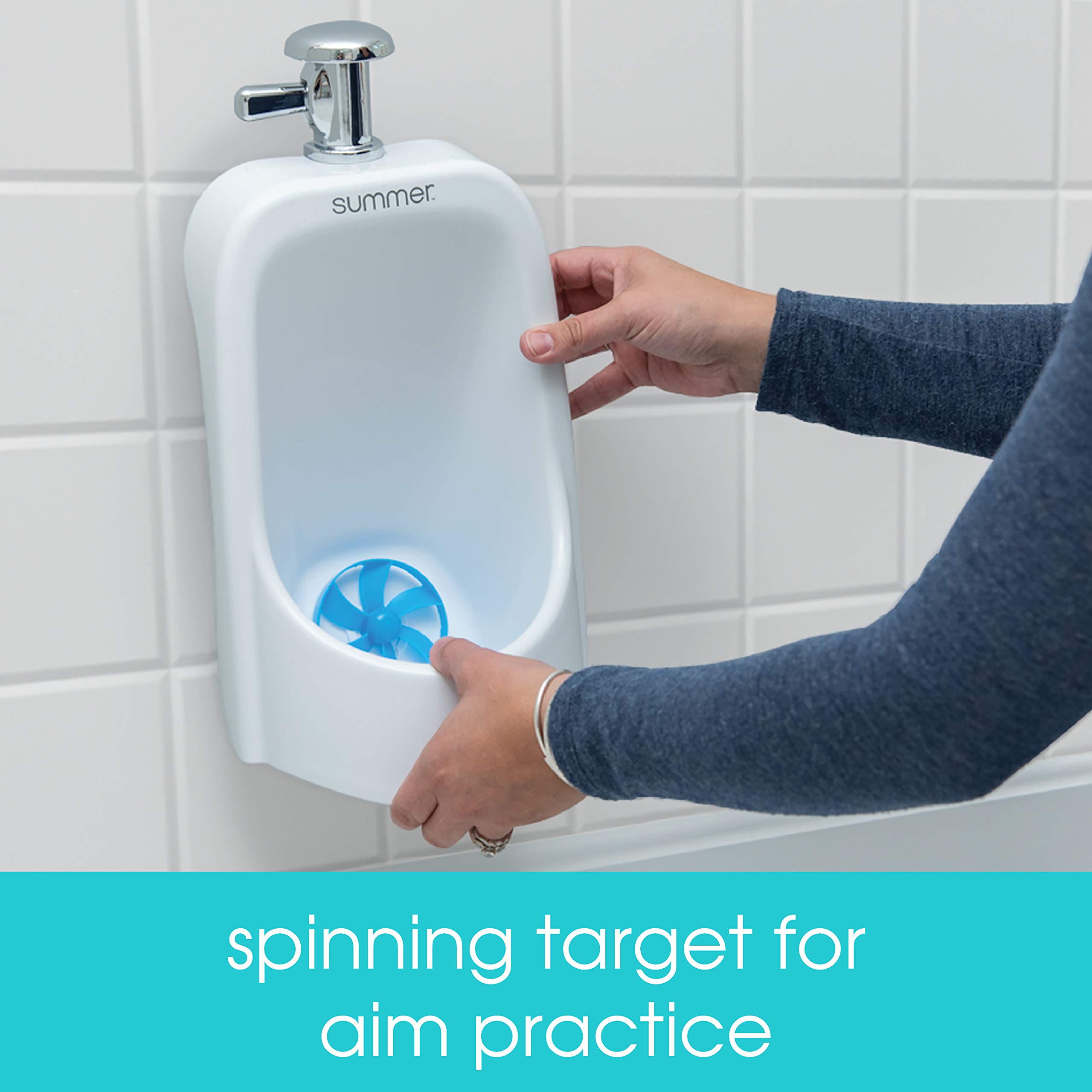 Summer Infant My Size Urinal,White-Realistic Boy Urinal Potty Training Toilet –Realistic Urinal for Toddlers that Features Flushing Sounds and a Target for Aim Practice –Easily Removable for Emptying