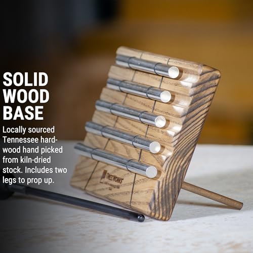 Treeworks Chimes Energy Chime with Mallet for Meditation, Sound Healing or Yoga, 5 Notes –– Made in U.S.A. –– Long Resonance with Brilliant Tone, Solid Tennessee Hardwood Mantle (TRE430)