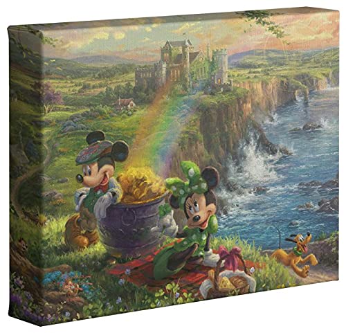 Thomas Kinkade Mickey and Minnie in Ireland 8" x 10" Gallery Wrapped Canvas Art | Frameless Room Wall Art | Certificate of Authenticity Included
