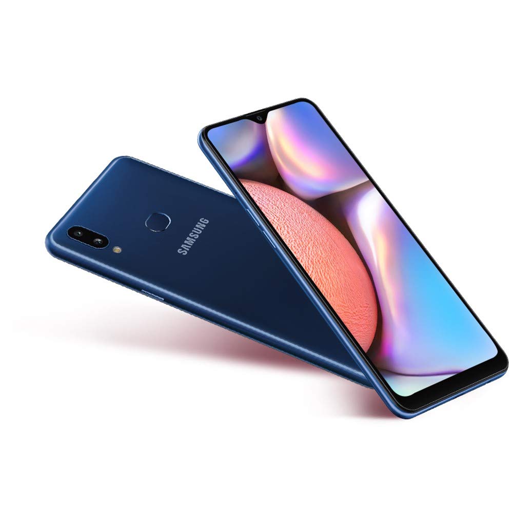 Samsung Galaxy A10s with Fingerprint (32GB, 2GB RAM) 6.2", Android 9.0, Dual SIM GSM Factory Unlocked A107M/DS - US + Global 4G LTE International Model (Blue, 32GB + 64GB SD Bundle)
