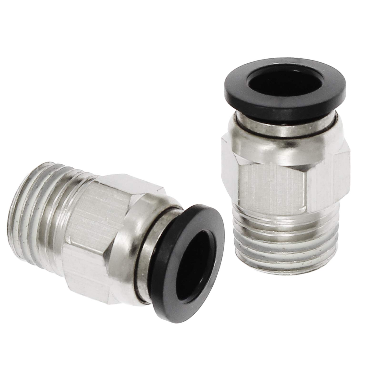 TOUHIA Pneumatic Male Straight Push to Connect Fitting 6mm Tube OD x 1/4" NPT Thread - Pack of 10