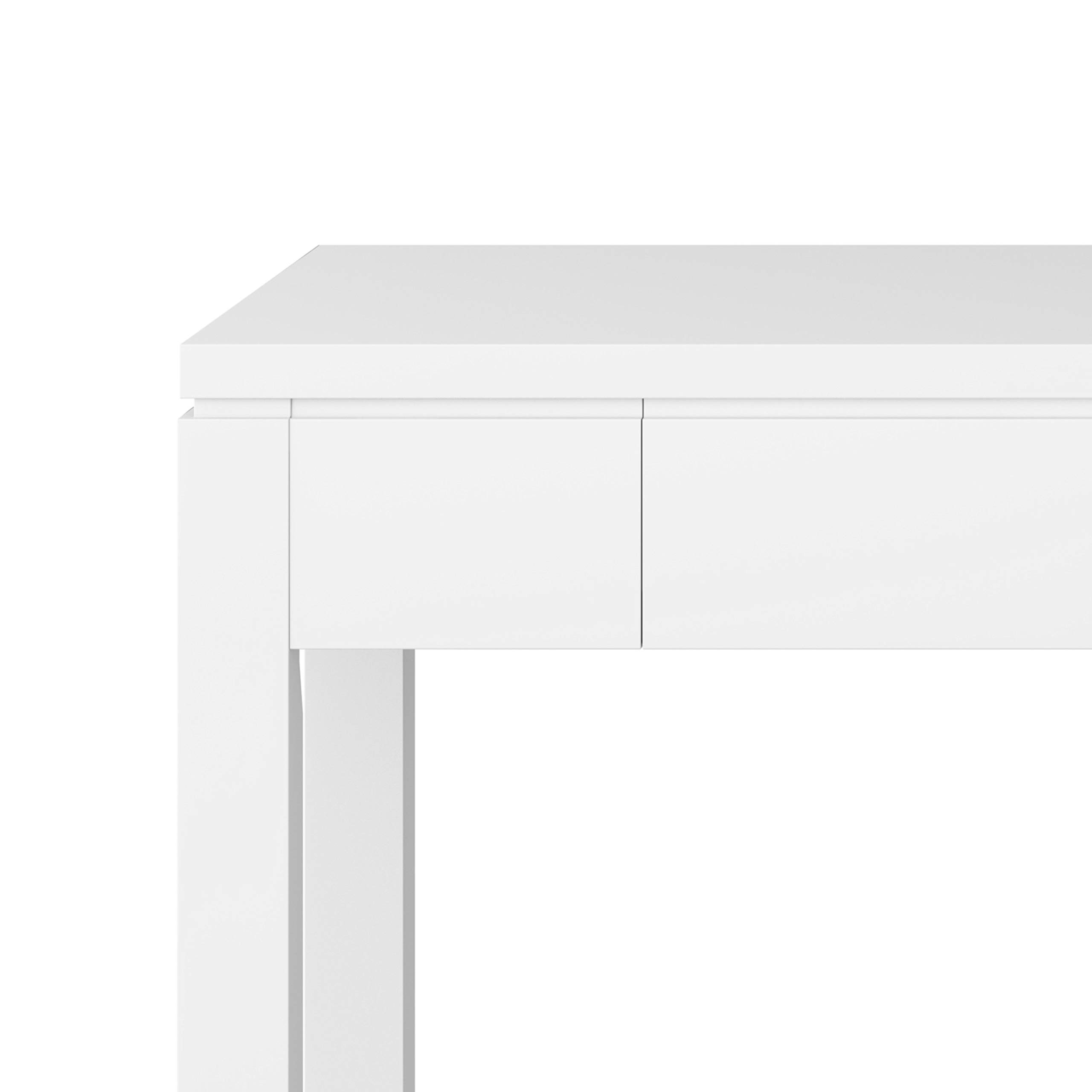 SIMPLIHOME Cosmopolitan SOLID WOOD Contemporary Modern 42 inch Wide Home Office Desk, Writing Table, Workstation, Study Table Furniture in White