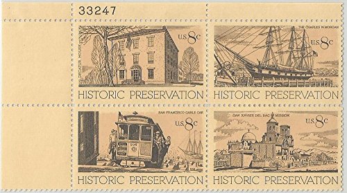 Stamp United States Scott 1440-43 Historic Preservation 8 cent Plate Block MNH