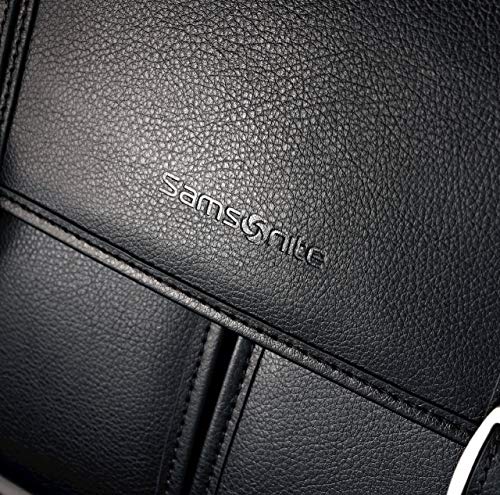 Samsonite Leather Flapover Briefcase, Black, One Size