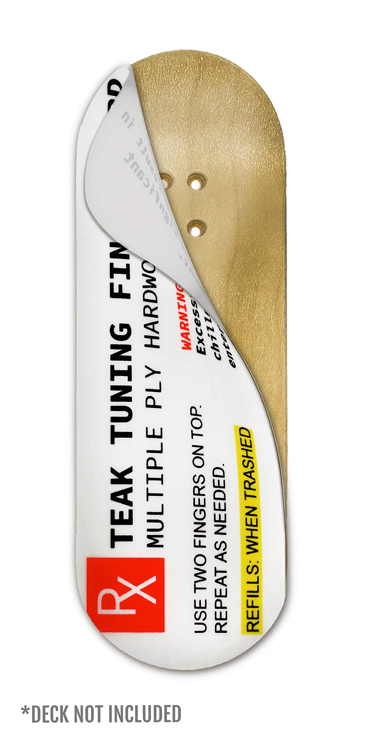Teak Tuning Fingerboard Deck Graphic, Teak Prescription" - Adhesive Graphics to Customize Your 35mm - 110mm Long, 35mm Wide, 0.2mm Thick - Waterproof Vinyl - Includes Mini File