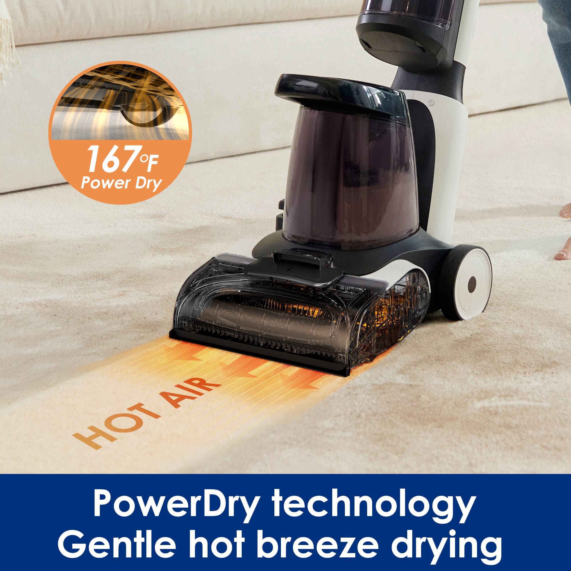 Tineco CARPET ONE Smart Carpet Cleaner Machine, Lightweight Carpet Shampooer and Portable Upholstery Cleaner with LED Display, Pet Carpet Cleaner with App Connection, Voice Prompts