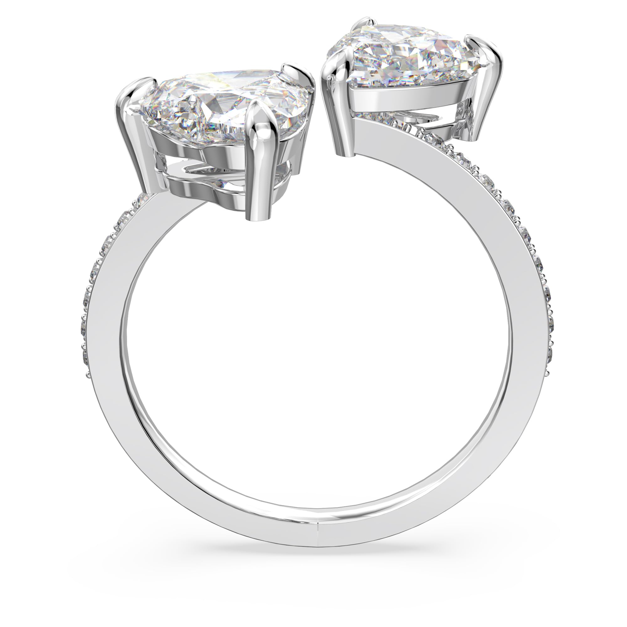 SWAROVSKI Mesmera Women's Open Ring Crystals and White Pavé and a Rhodium Finished Band, Size 8