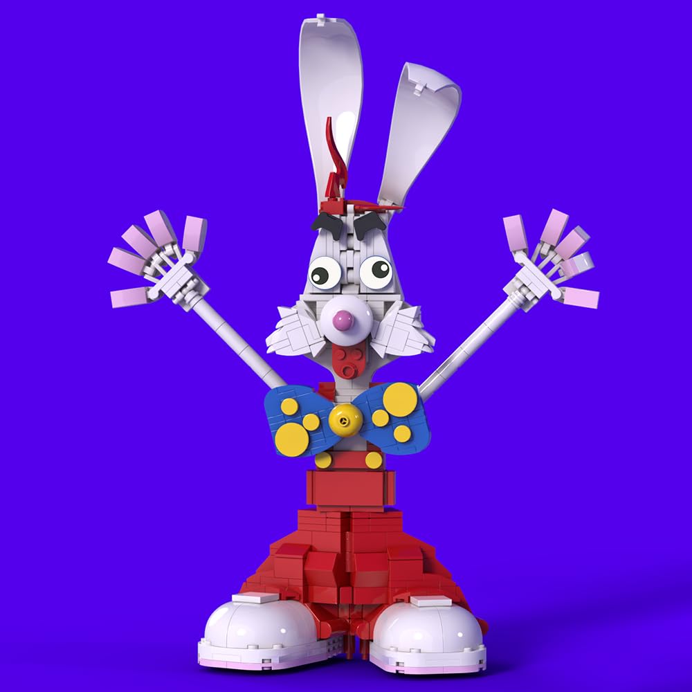 Rog Rabbit Action Figure Building Block Sets, Who Framed Character Rabbit Animal Anime Model Toys Halloween Building Bricks for Fans Kids Aged 6+ (523 Pcs)
