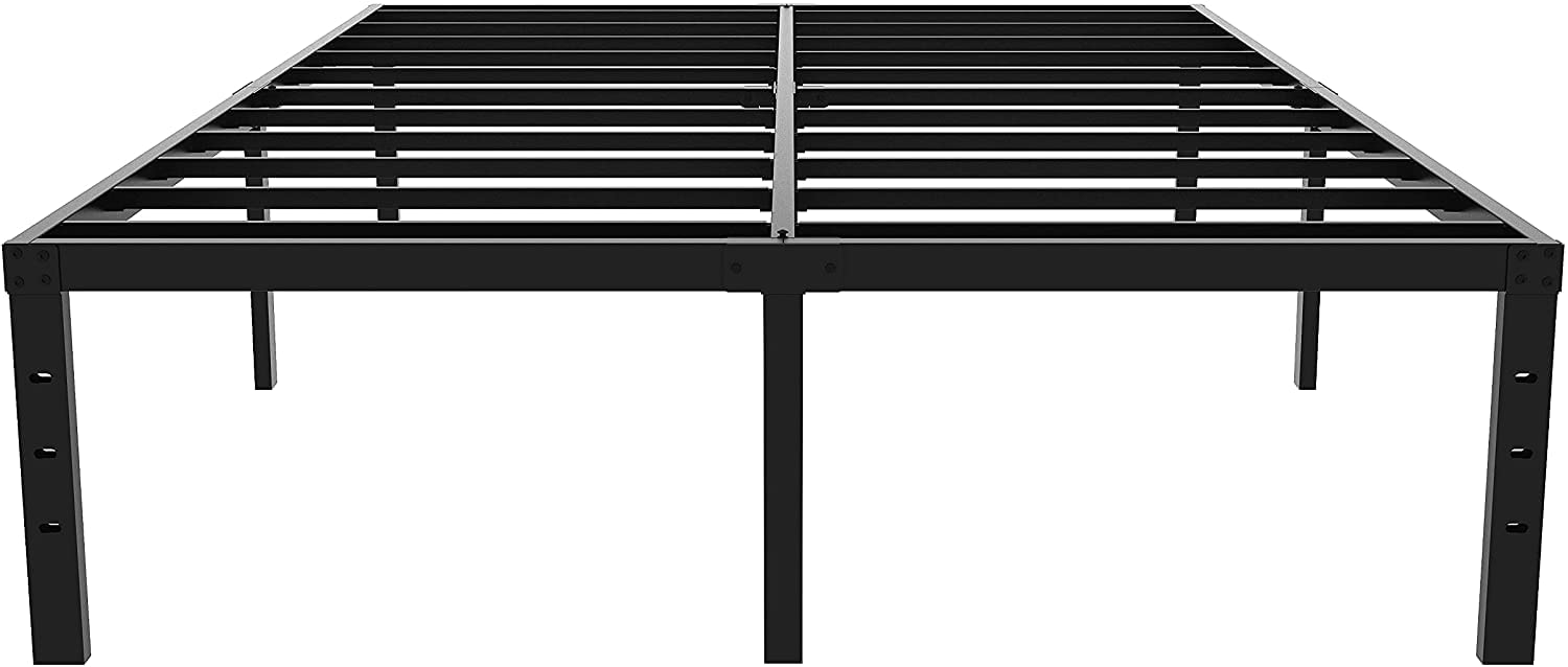 Sealvvos 12 Inch Bed Frame Queen Size Heavy Duty No Box Spring Needed Metal Platform with Steel Slat Support, Easy Assembly, Noise Free, Black